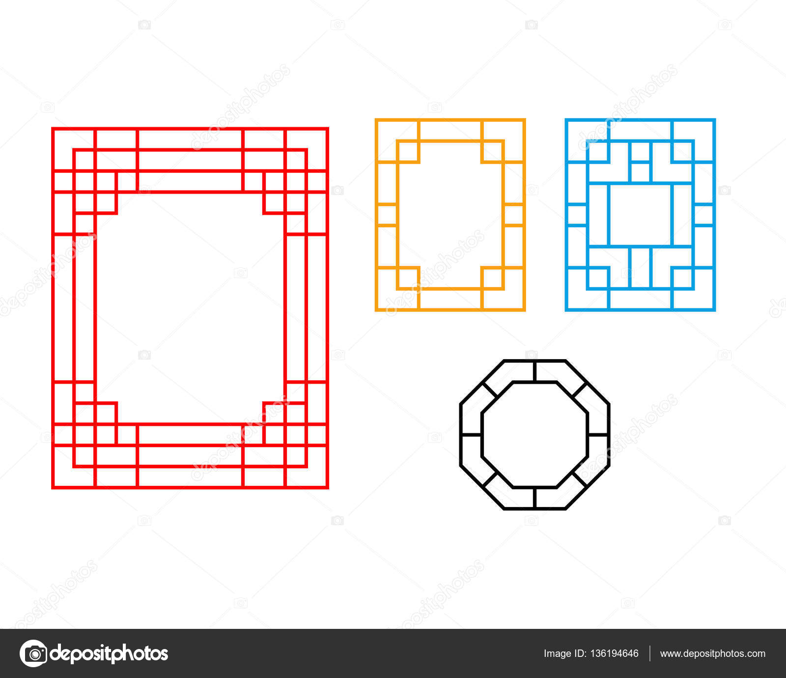 Rectangle Chinese window with pattern, vector Stock Vector by ©jiaking1 ...