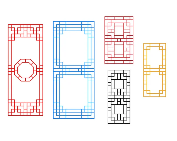 Rectangle Chinese window frame in flat vector art Stock Vector Image by ...