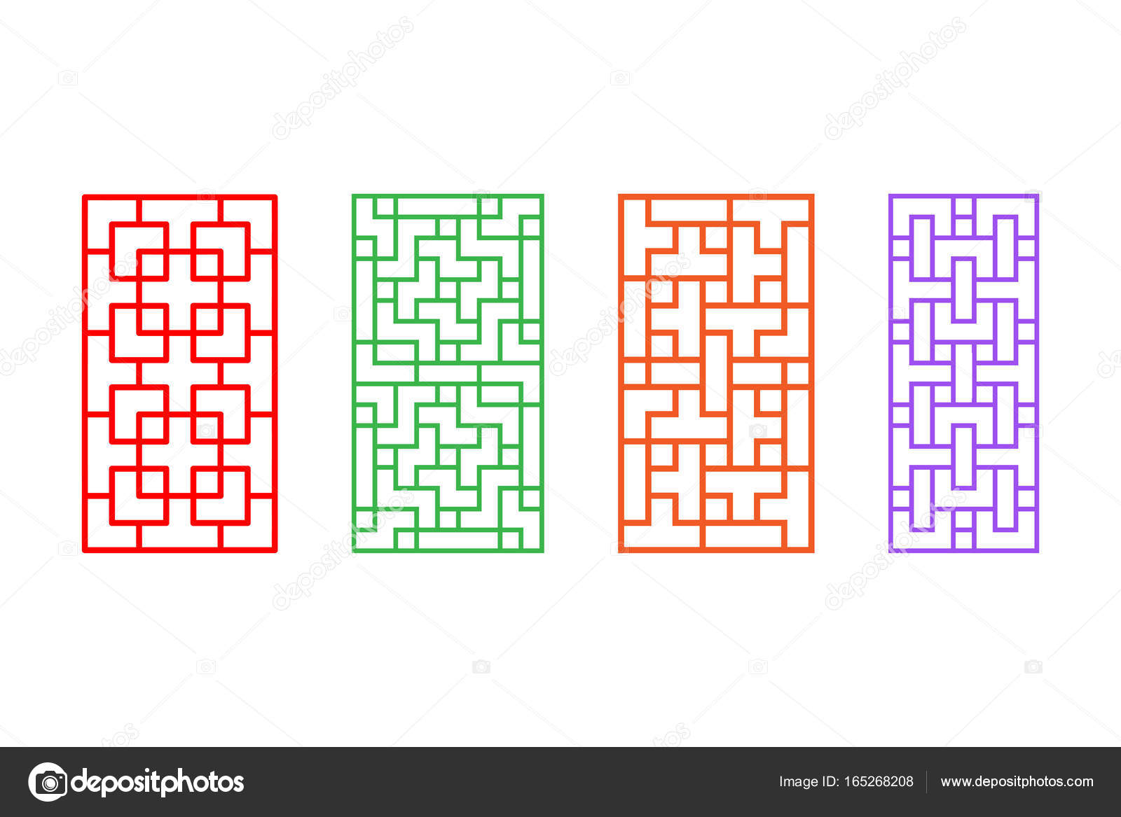 Set of rectangle Chinese pattern window frame — Stock Vector © jiaking1 ...