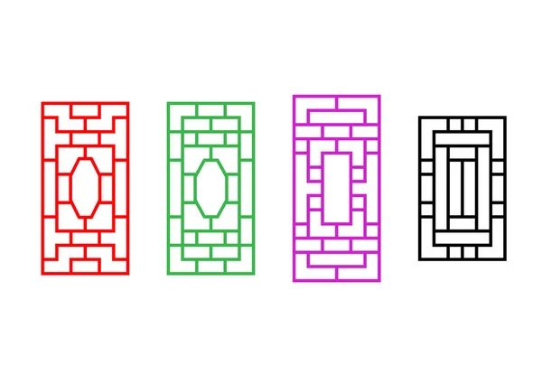 Set of rectangle Chinese pattern window frame — Stock Vector © jiaking1 ...