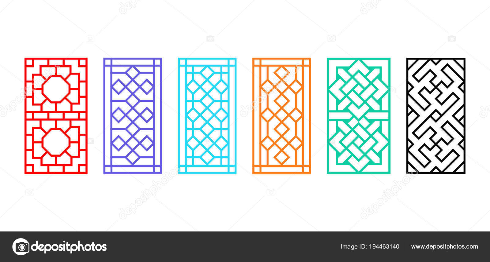 Rectangle Chinese window frame in flat vector art Stock Vector Image by ...