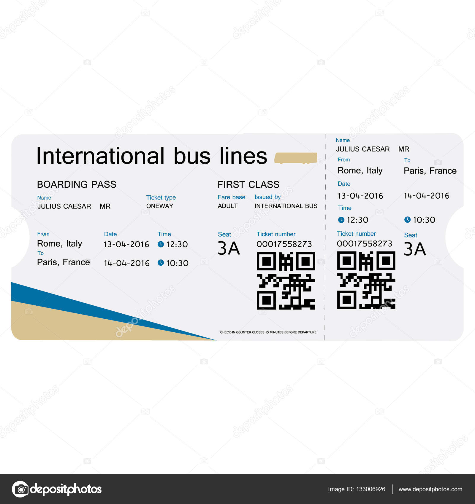 Vektor tiket bus Vektor Stok oleh ©viktorijareut 133006926