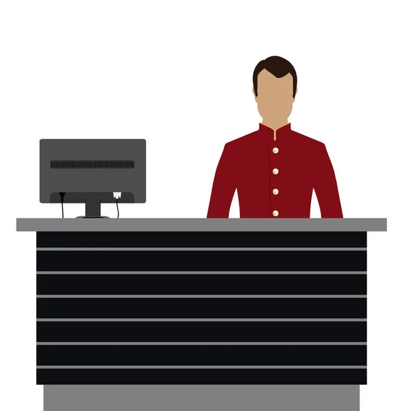 Hotel Front Desk Agent Cartoon