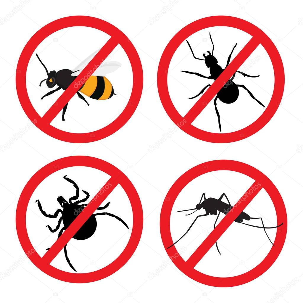 Signo de prohibición de insectos 2024