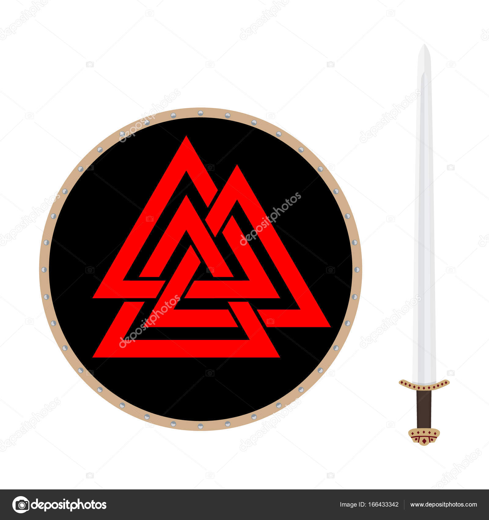 Viking sword and valknut symbol Stock Photo by ©viktorijareut 166433342