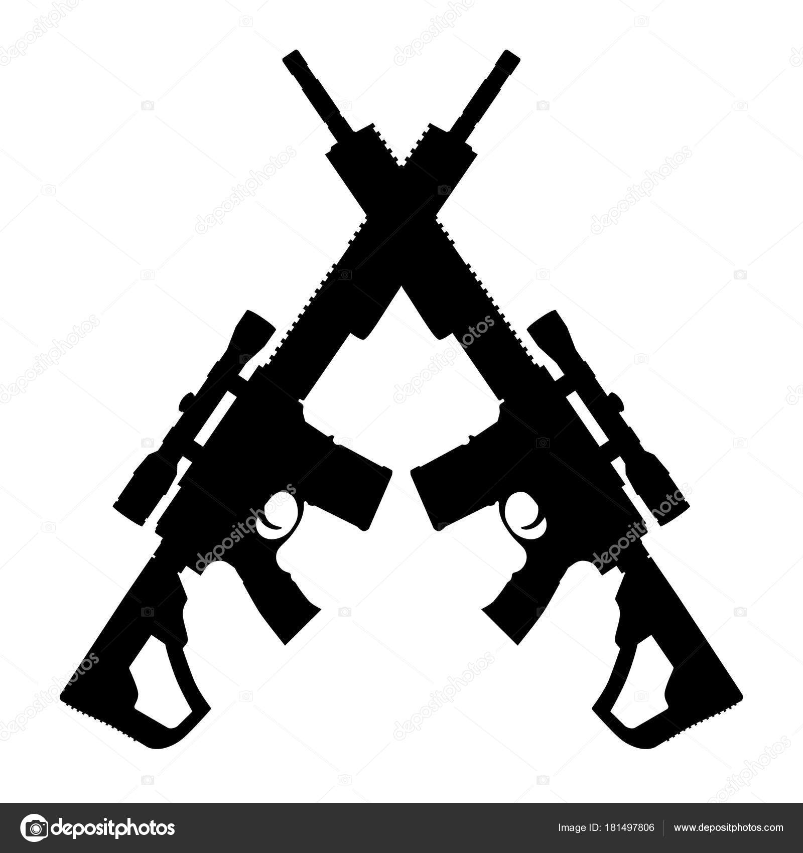 Crossed assault rifles Stock Photo by ©viktorijareut 181497806