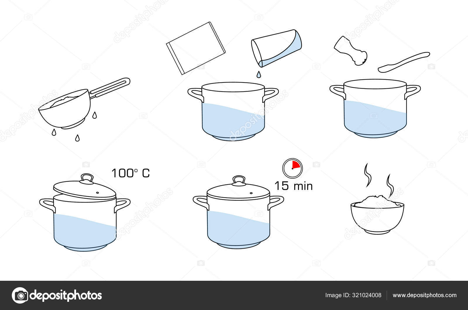 How to cook rice with few ingredients easy recipe. Instruction on rice ...