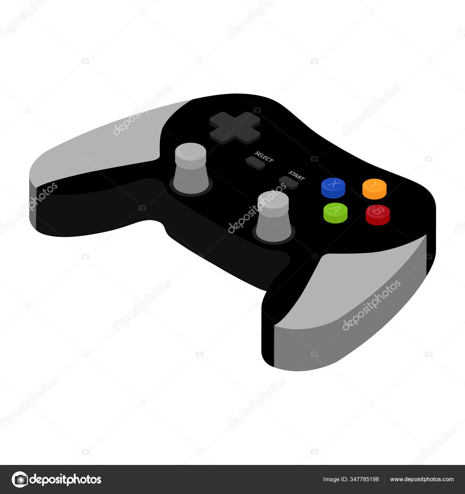 Modern Wireless Game Controller Console Isometric View Stock ...