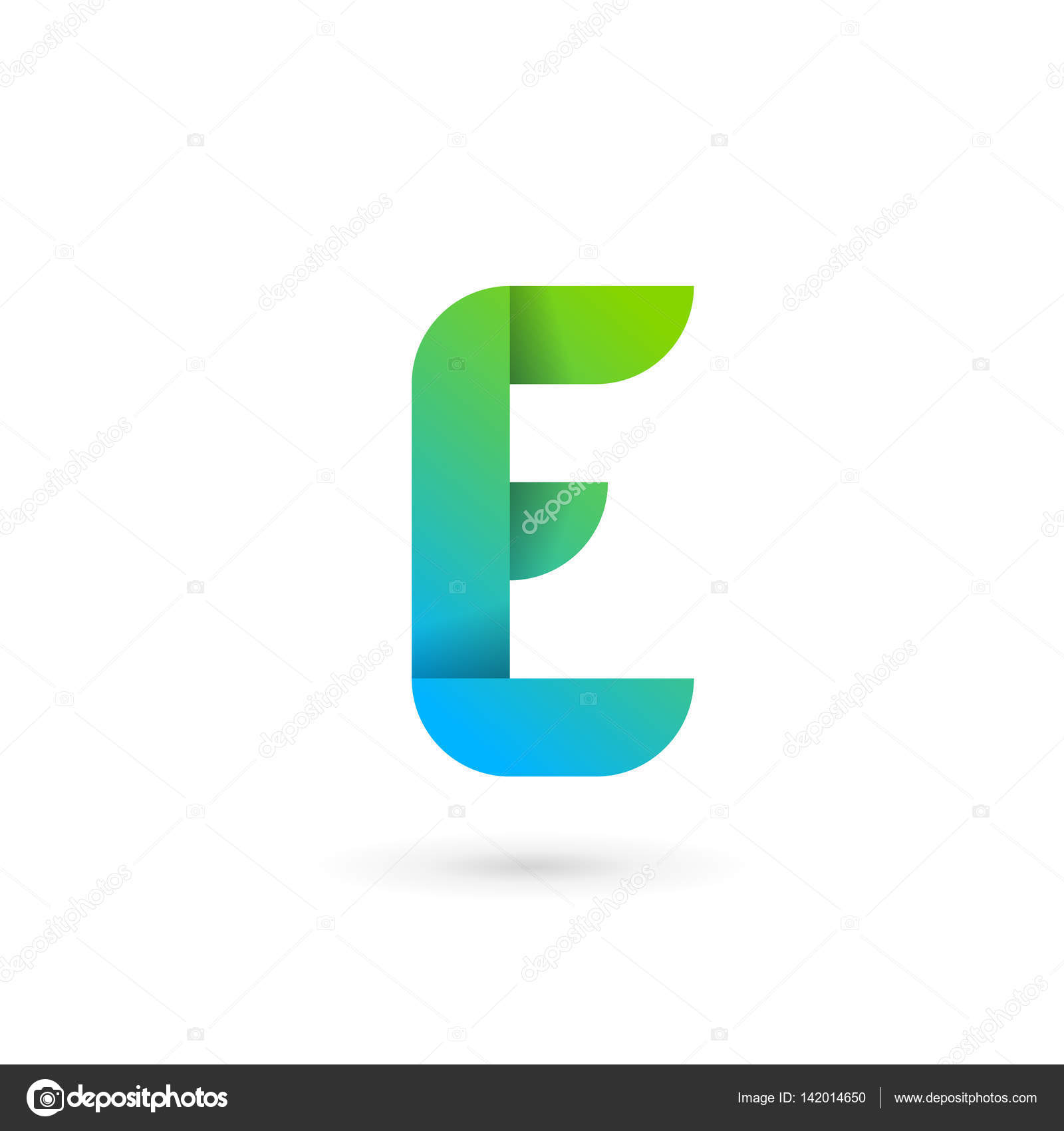 Letter E ribbon logo icon design template elements Stock Vector by ...