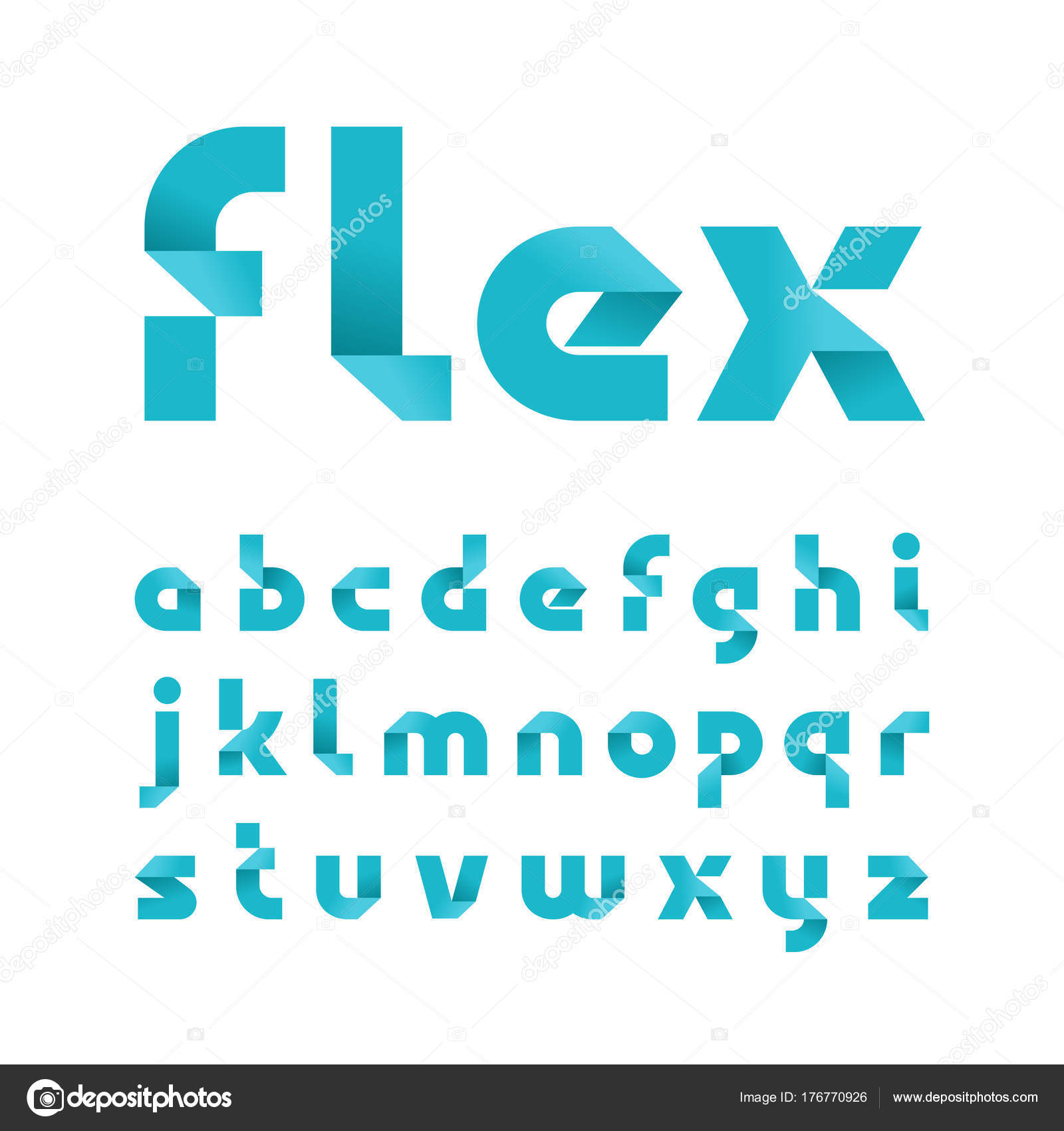 Paper font. Vector alphabet with fold effect letters. Stock Vector ...