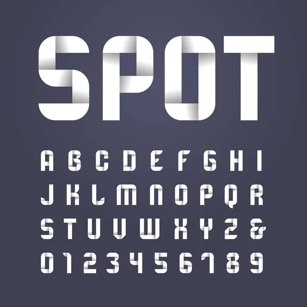 Ribbon font. Vector alphabet with latin letters and numbers. Stock ...