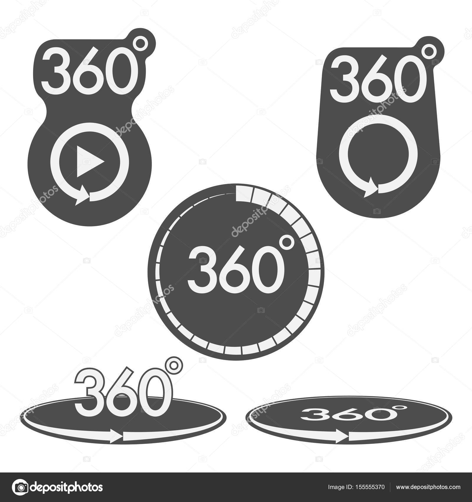 Vector Set of 360 Degrees Signs and Badges — Stock Vector © Slavaleks ...
