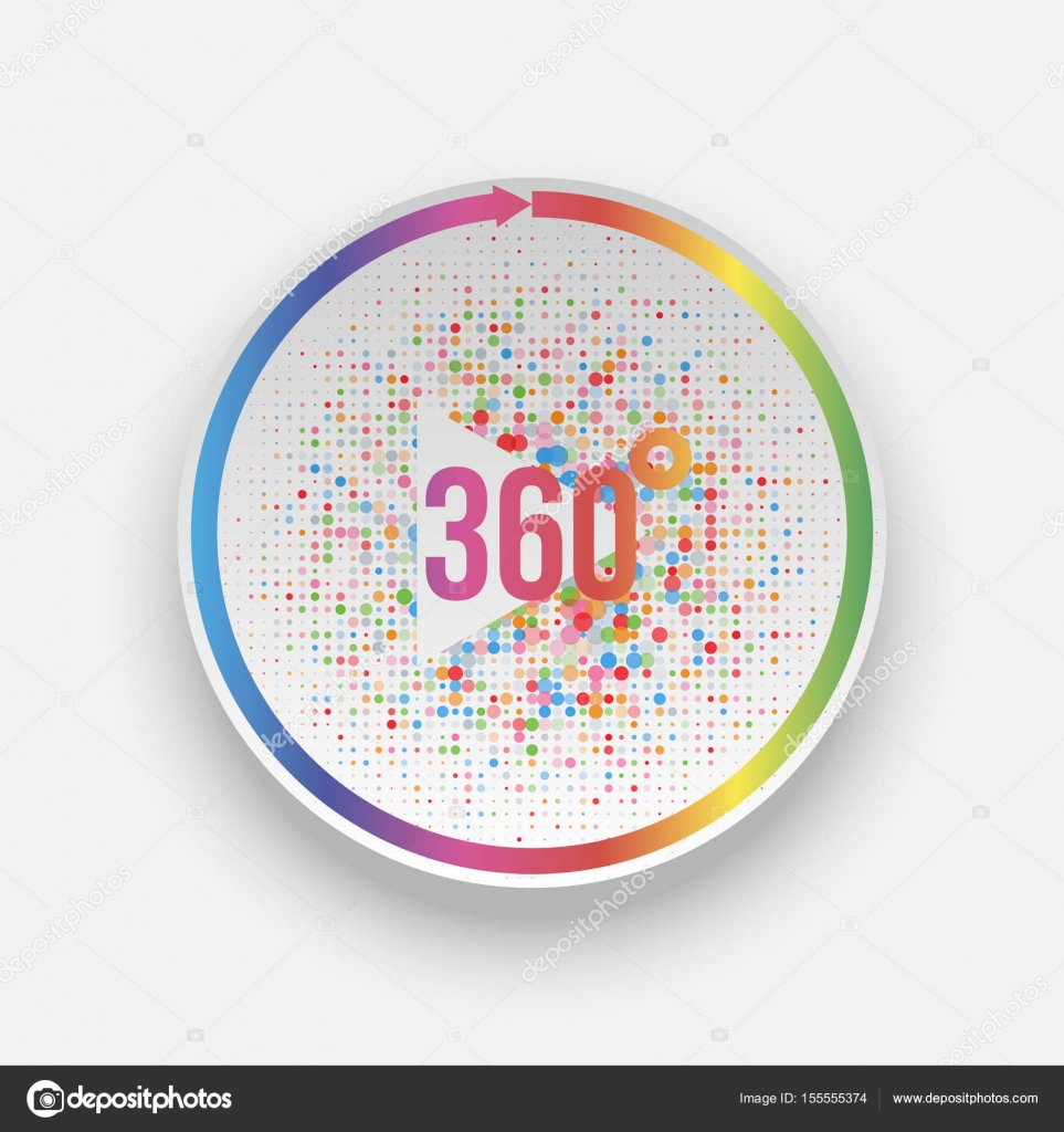 Colorful 360 Degrees play Button with Arrow Stock Vector Image by ...