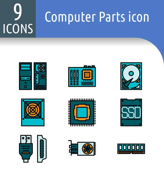 Set of computer hardware icons Stock Vector Image by ©strejman #22345829