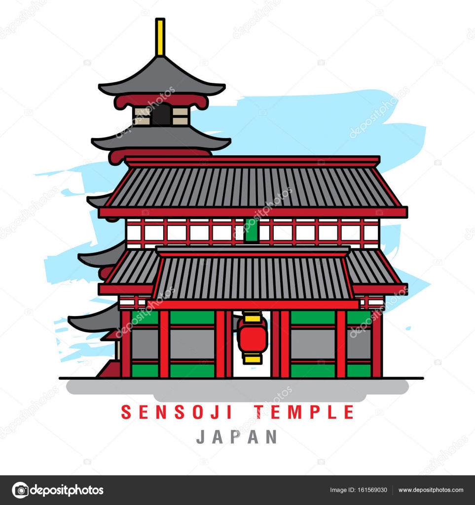 Illustrator of Sensoji Temple. Vector Illustration Stock Vector Image ...