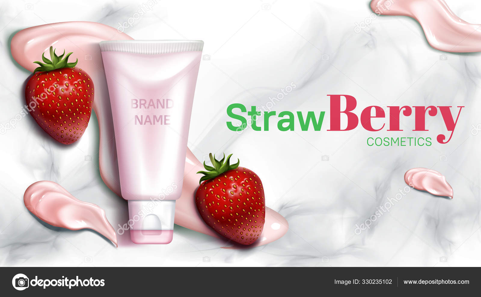 Desain banner mockup botol kosmetik stroberi Vektor Stok oleh ©klyaksun ...