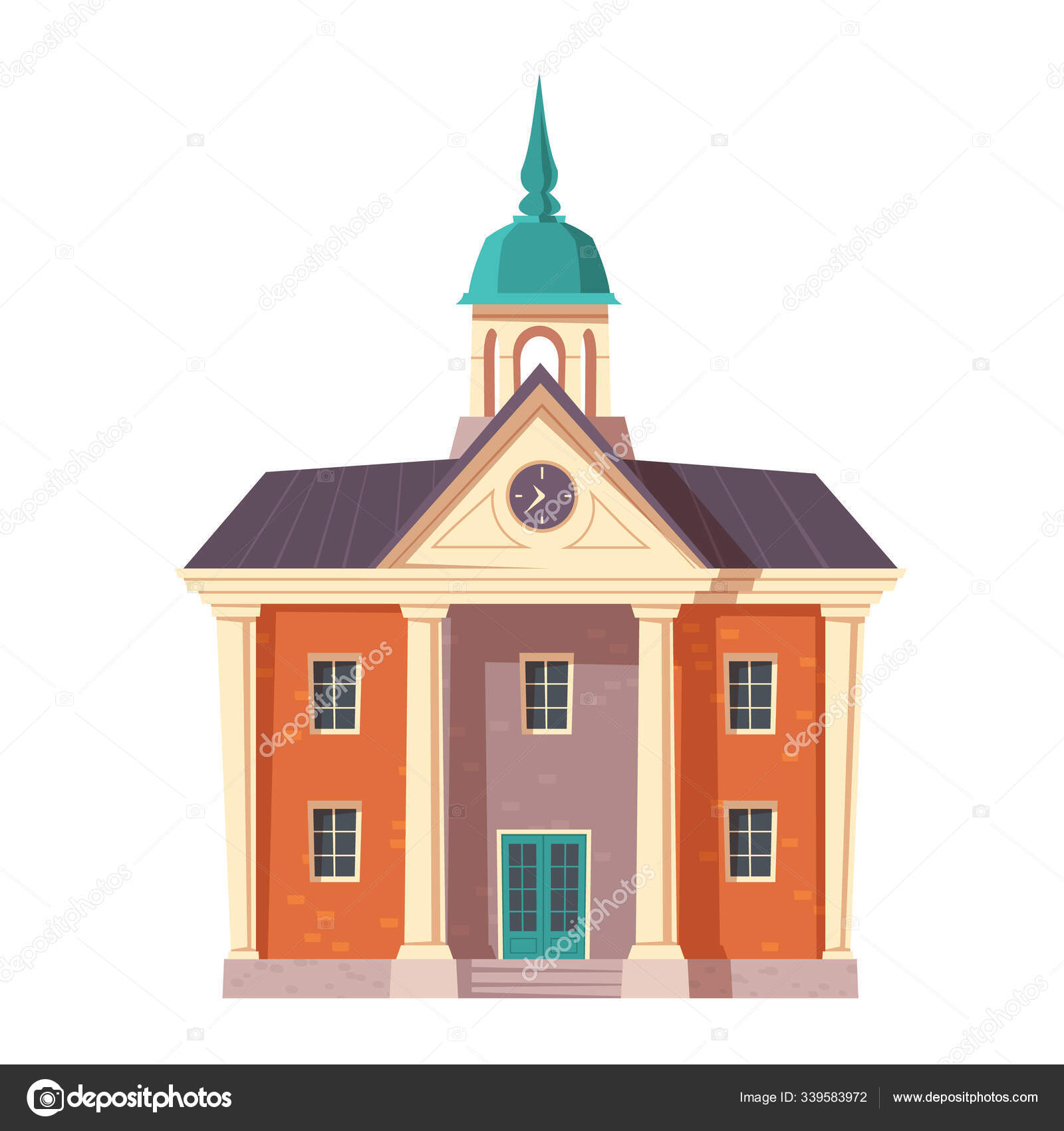 Old School Building Cartoon