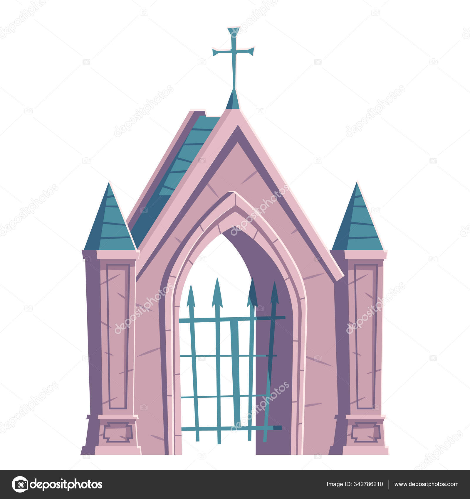 Cartoon Cemetery Gates