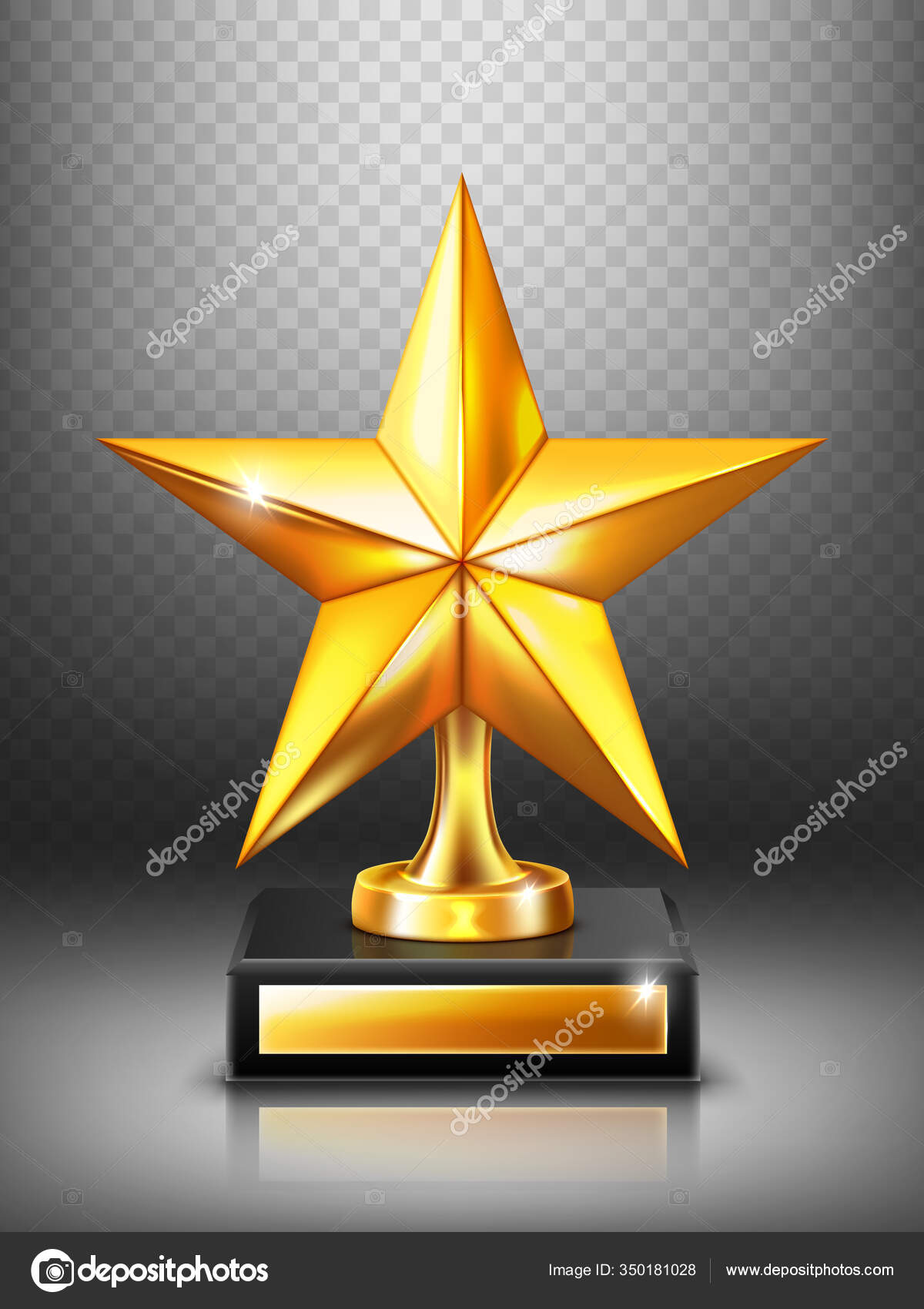 Trofeo de oro con estrella, premio ganador moderno Vector de stock ...