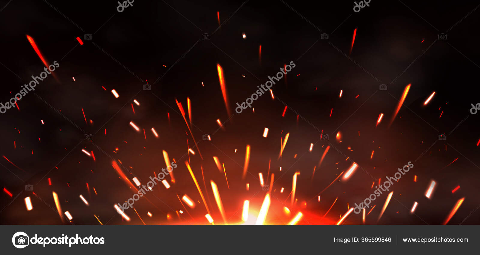 Fire sparks of metal welding, fire burning Stock Vector Image by ...