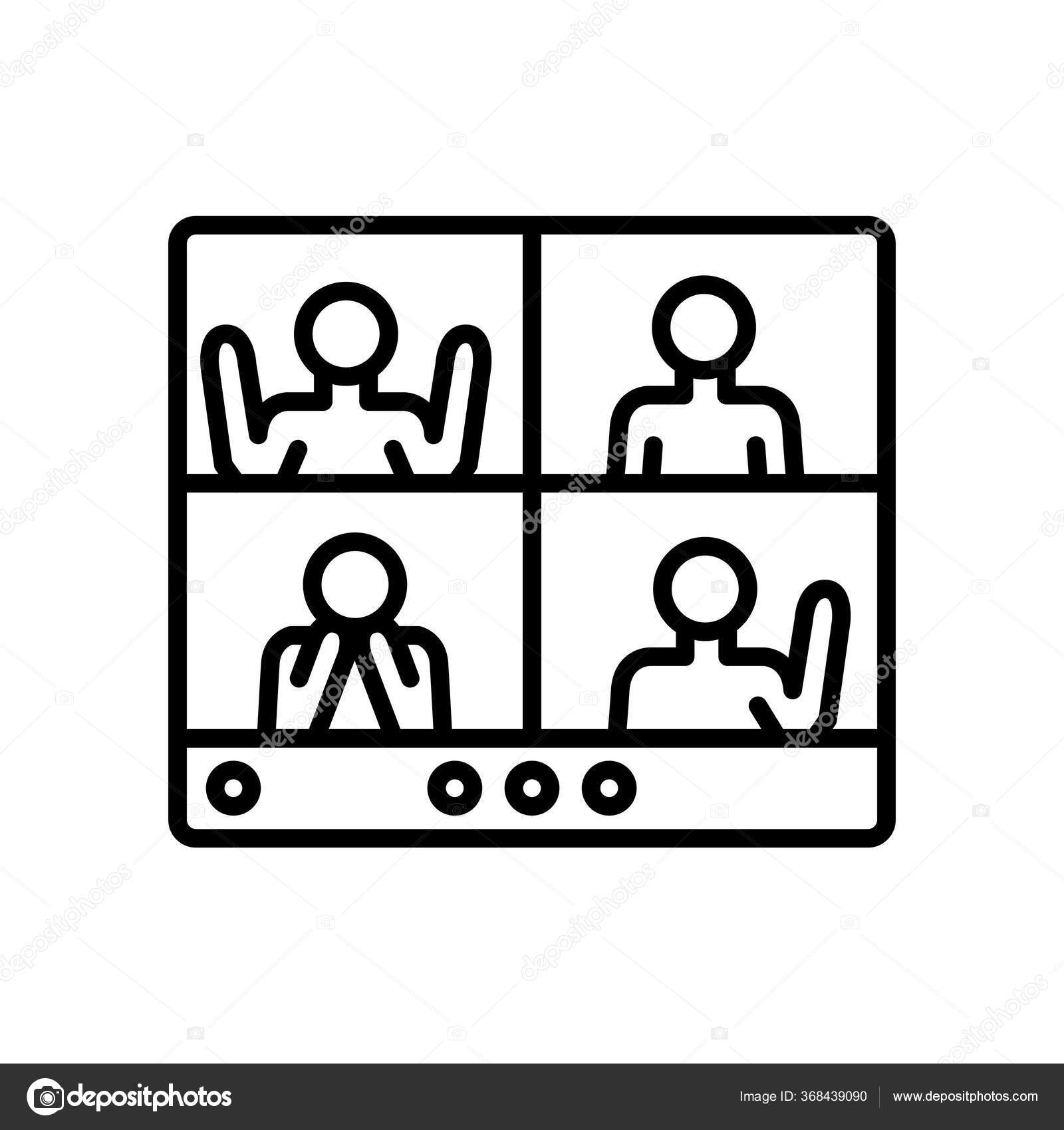 Group Video Calling Icon Vector Simple Illustration Stock Vector Image ...