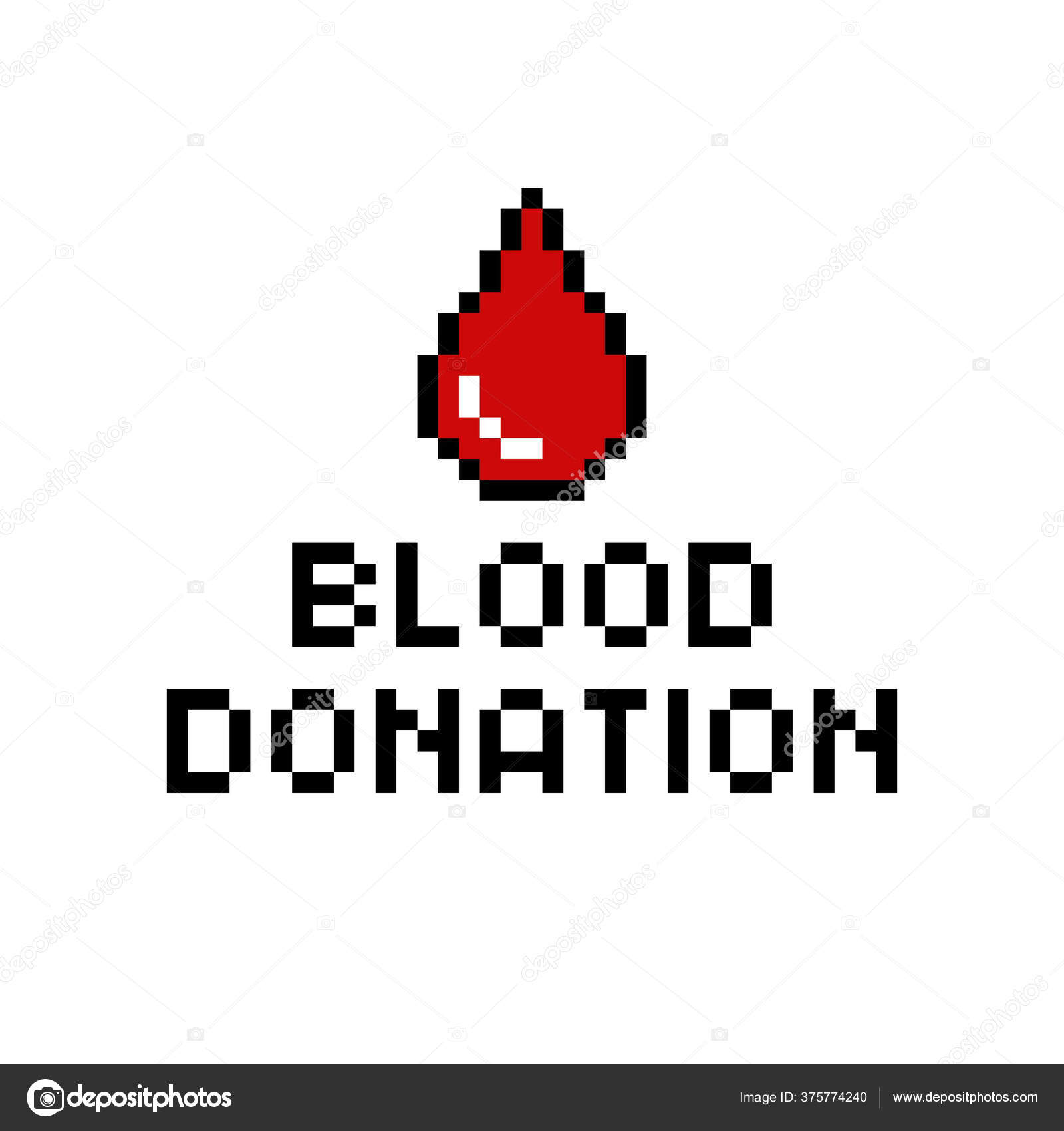 Blood Donation Pixel Art Icon Pixel Color Illustration — Stock Photo ...