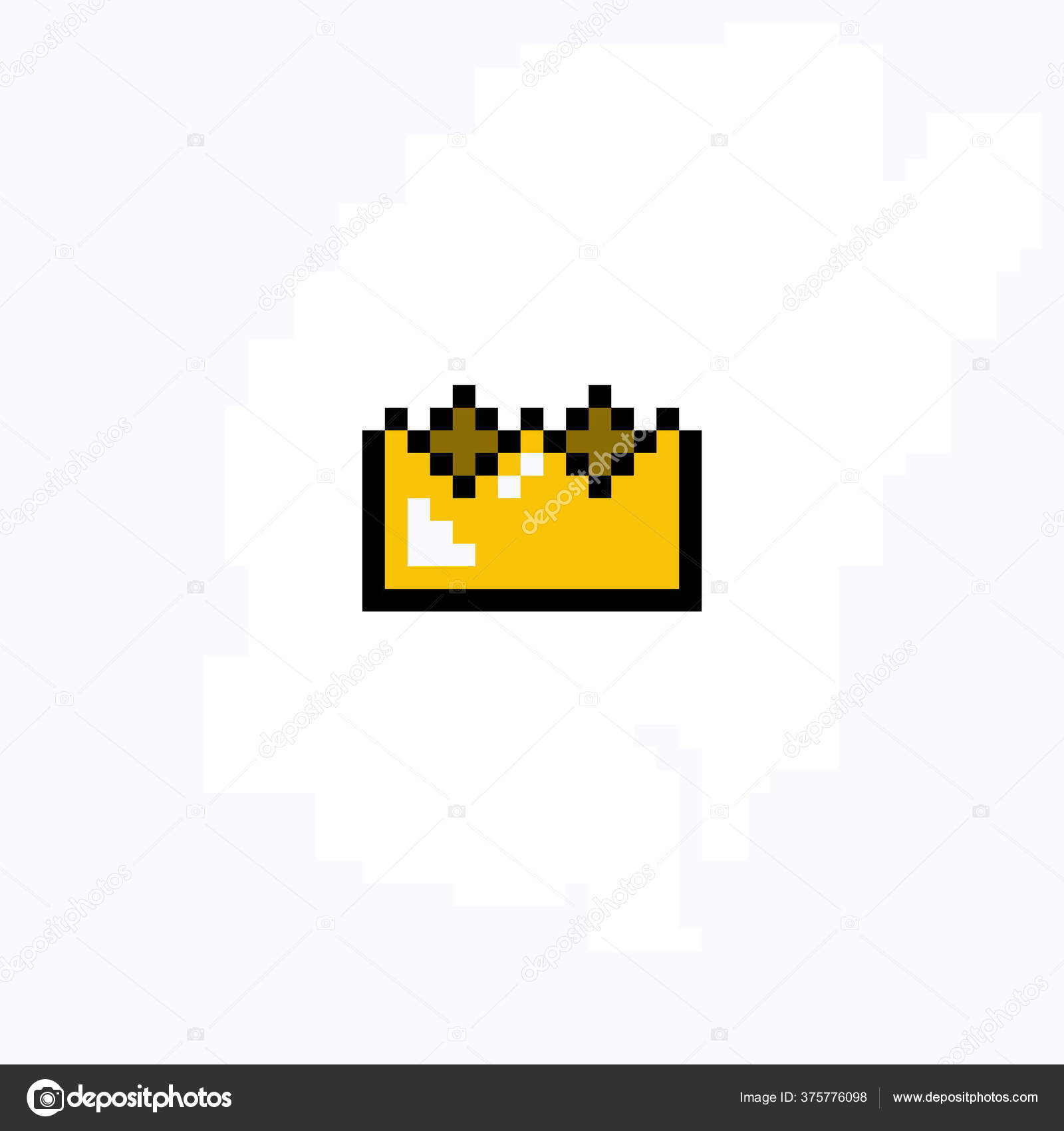 Crown Pixel Art Icon Pixel Color Illustration Stock Photo by ©pani ...