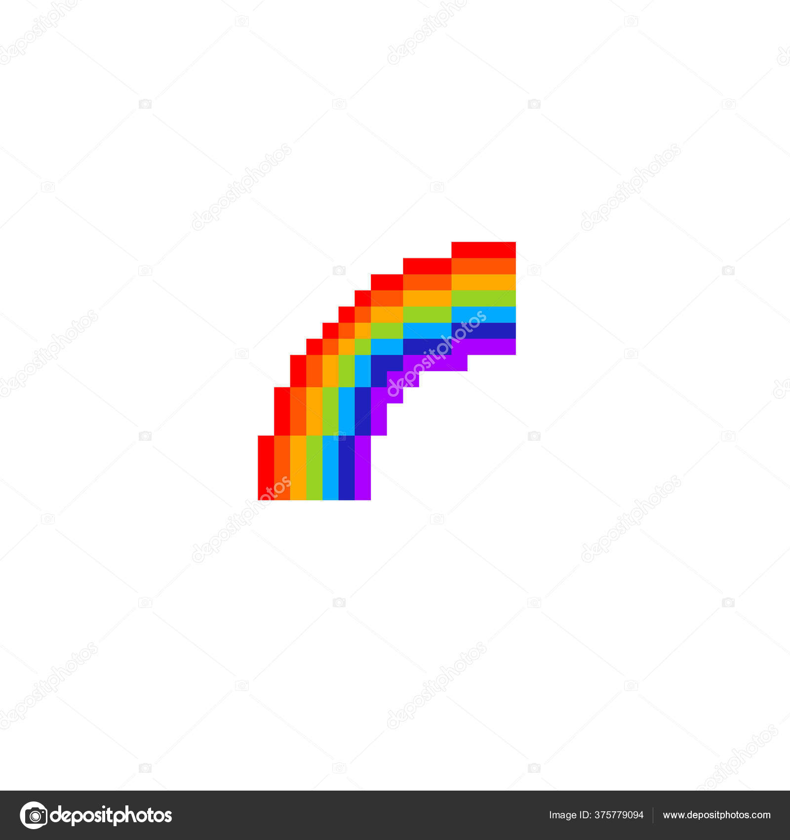 Rainbow Pixel Art Icon Pixel Color Illustration Stock Photo by ©pani ...