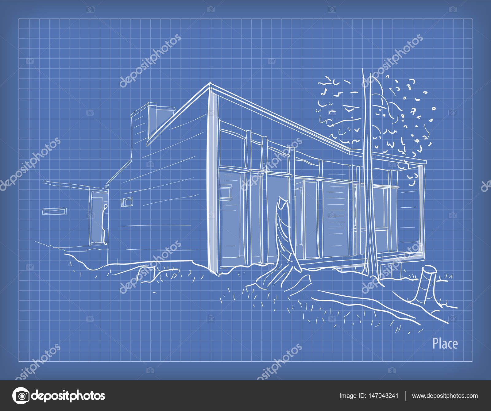 Drawing a blueprint. Stock Vector by ©ElenaLarvatus 147043241