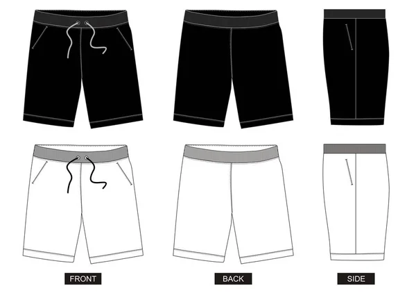 Design Vector Template Shorts Collection Men Color Black White Stock ...