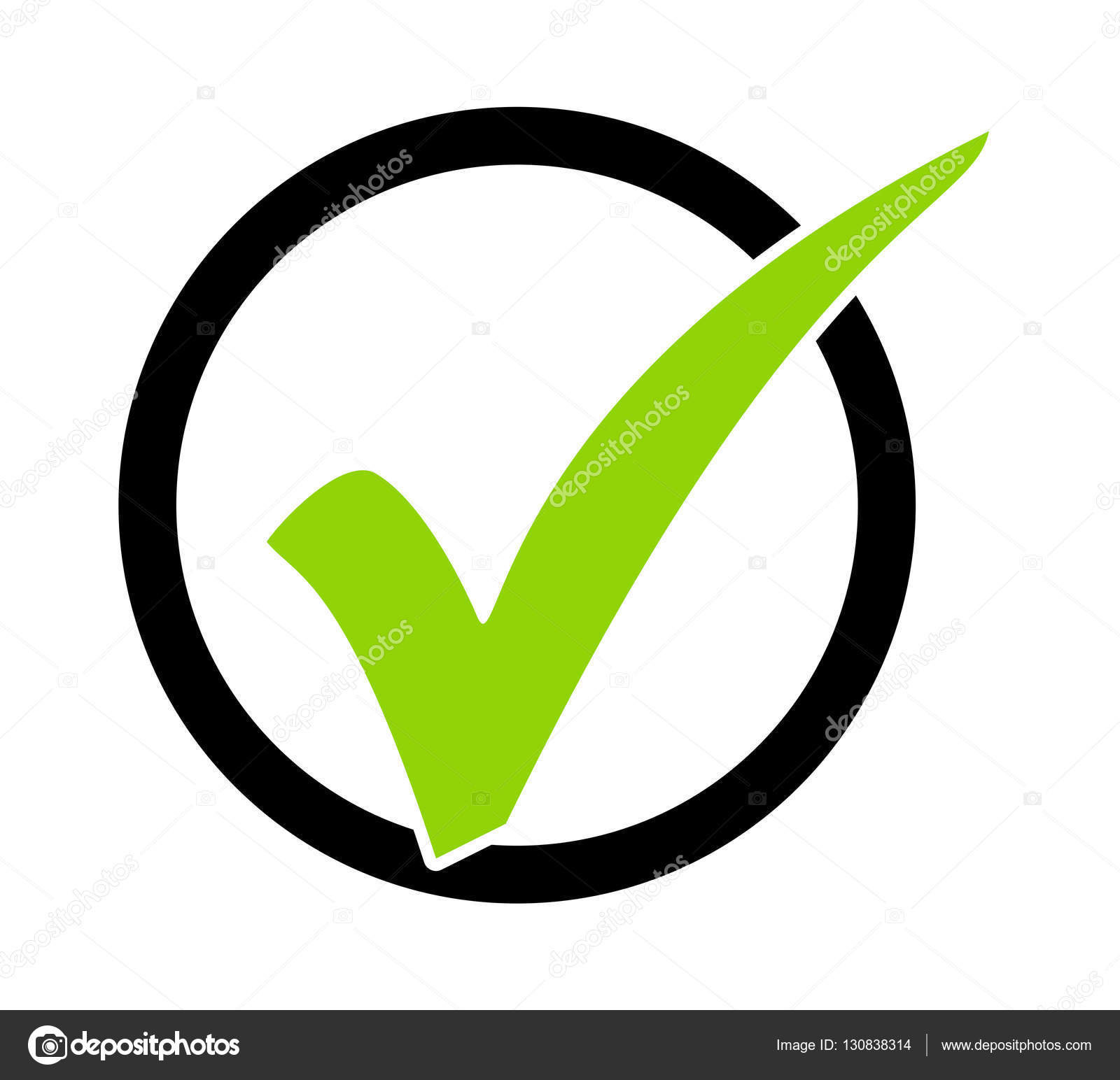 Green Tick with black circle Stock Photo by ©keport 130838314