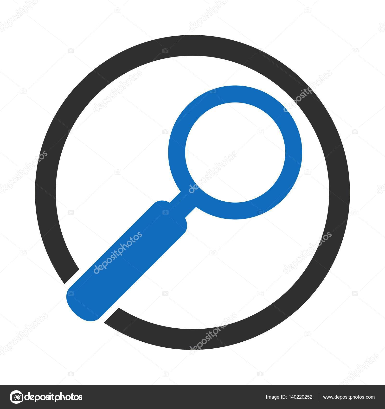 Circle icon of blue magnifier — Stock Photo © keport #140220252