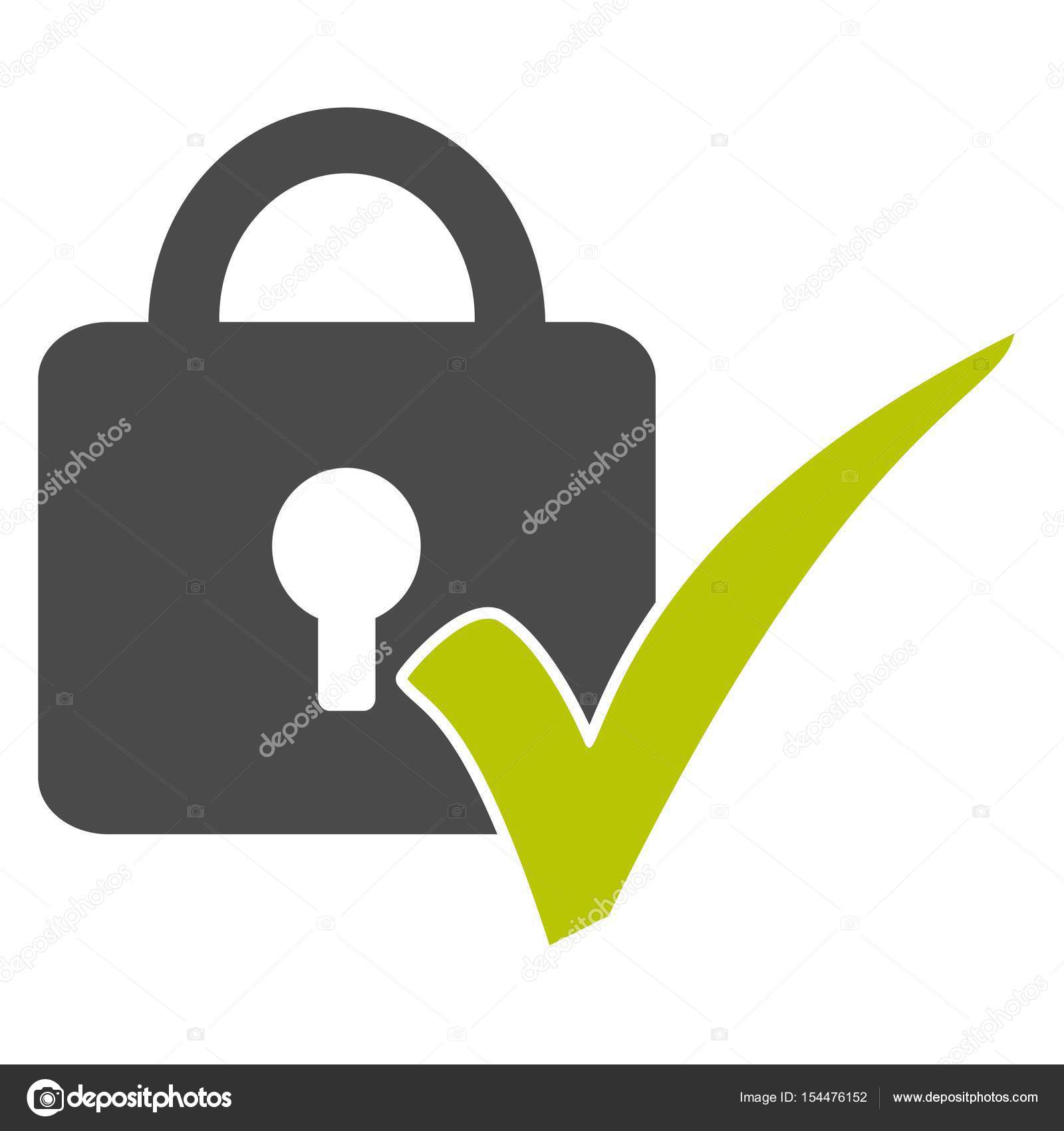 Lock with green tick — Stock Photo © keport #154476152