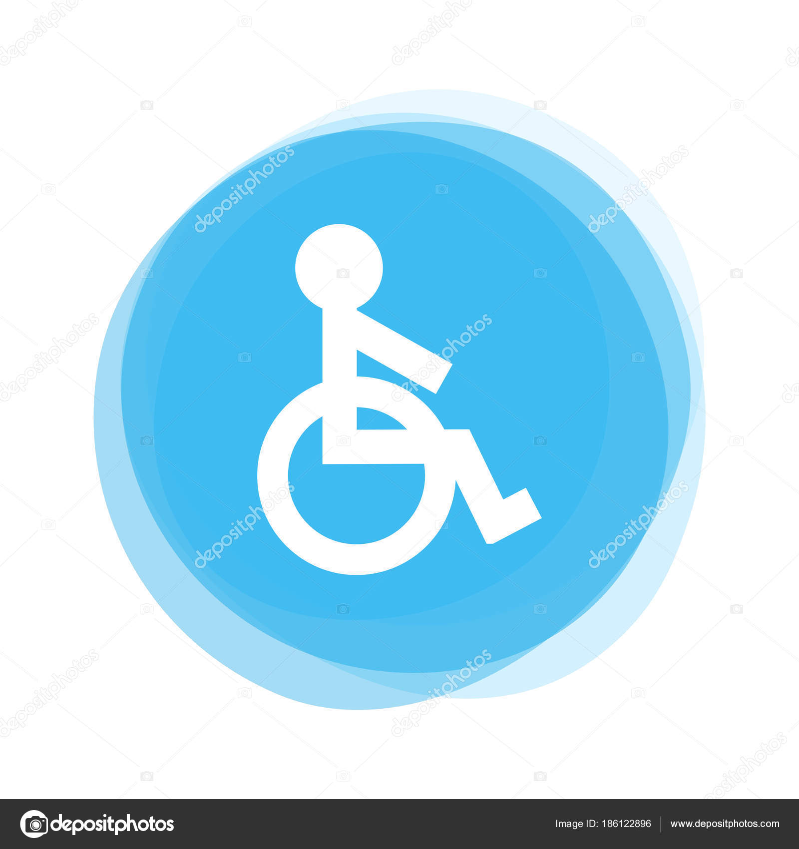 White Wheelchair on blue Button Stock Photo by ©keport 186122896