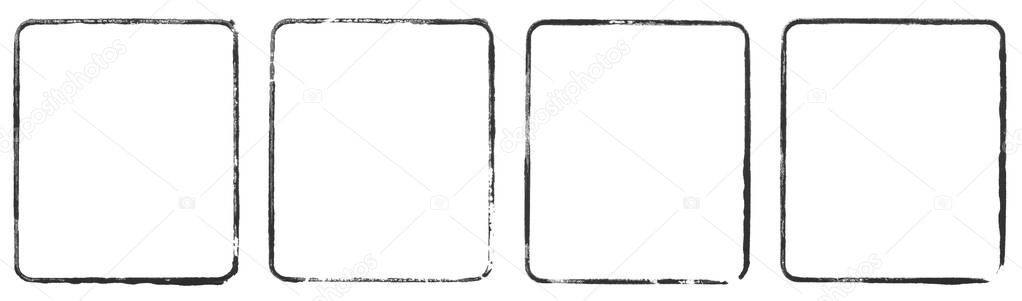 Set of 4 black frames Stock Photos, Royalty Free Set of 4 black frames ...