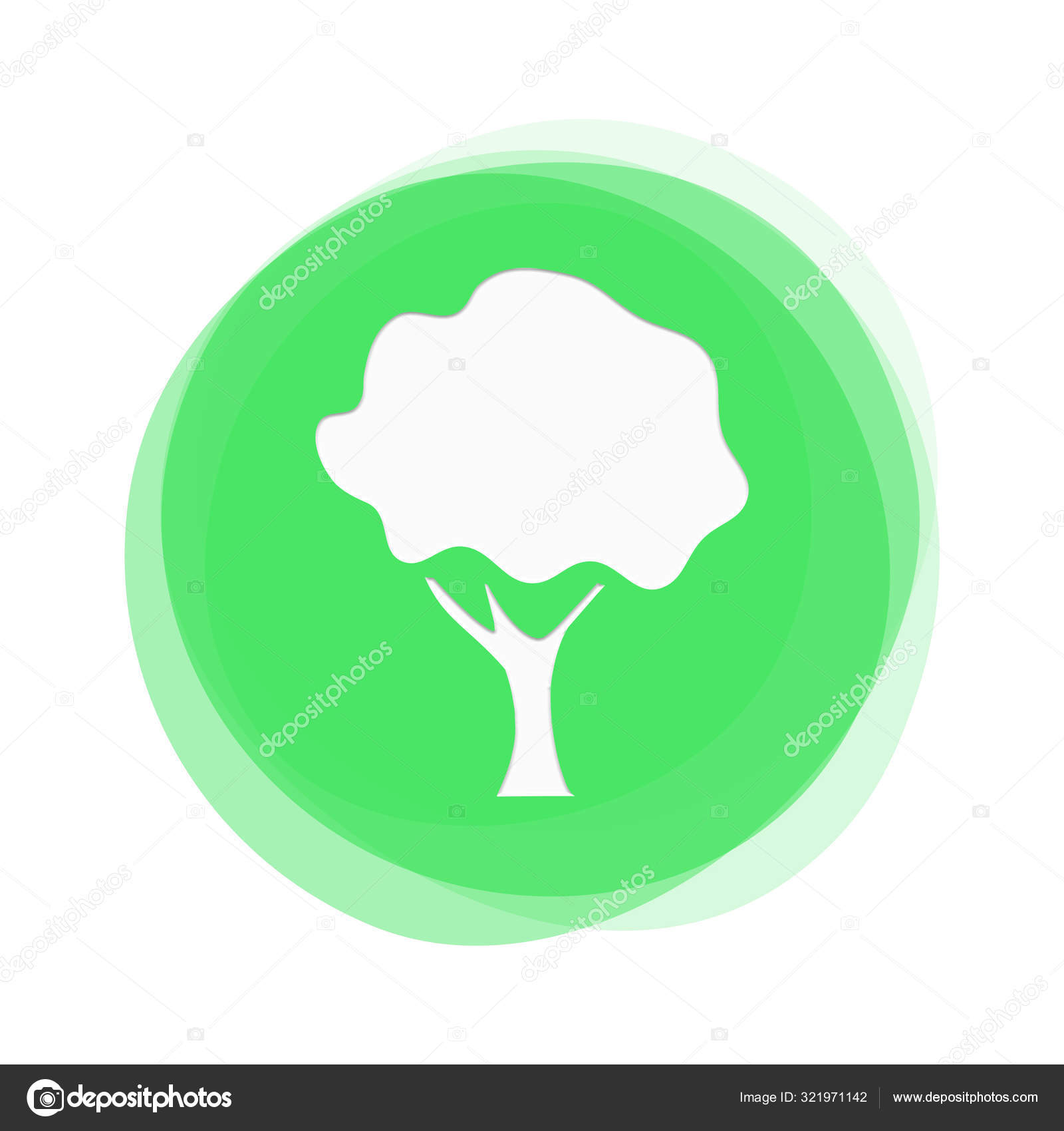 Light green Button: Tree and Forest symbol — Stock Photo © keport ...