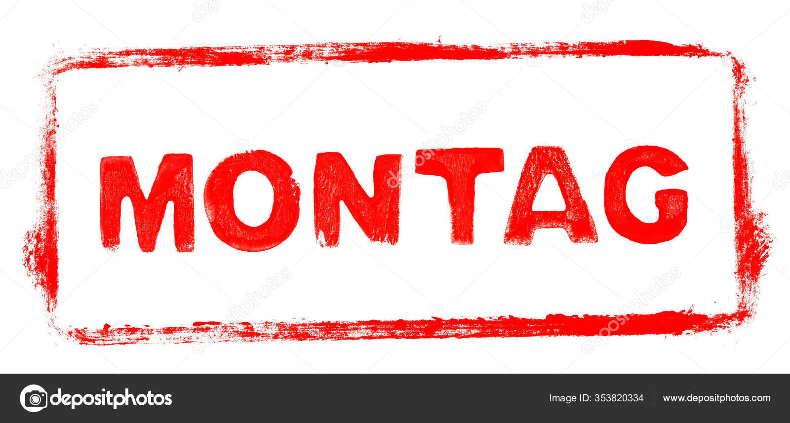 Weekday Monday Banner Red Rubber Stamp Frame Stencil Text German Stock ...