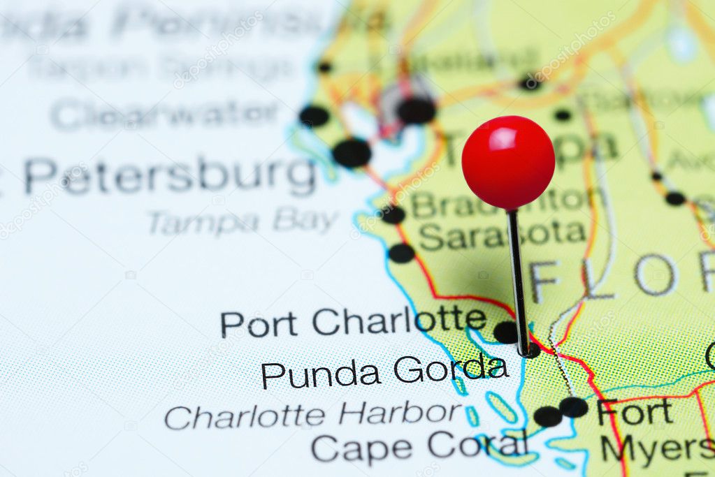 Punda Gorda pinned on a map of Florida, USA Stock Photo by ©dk_photos ...