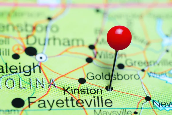 Raleigh pinned on a map of North Carolina, USA Stock Photo by ©dk ...