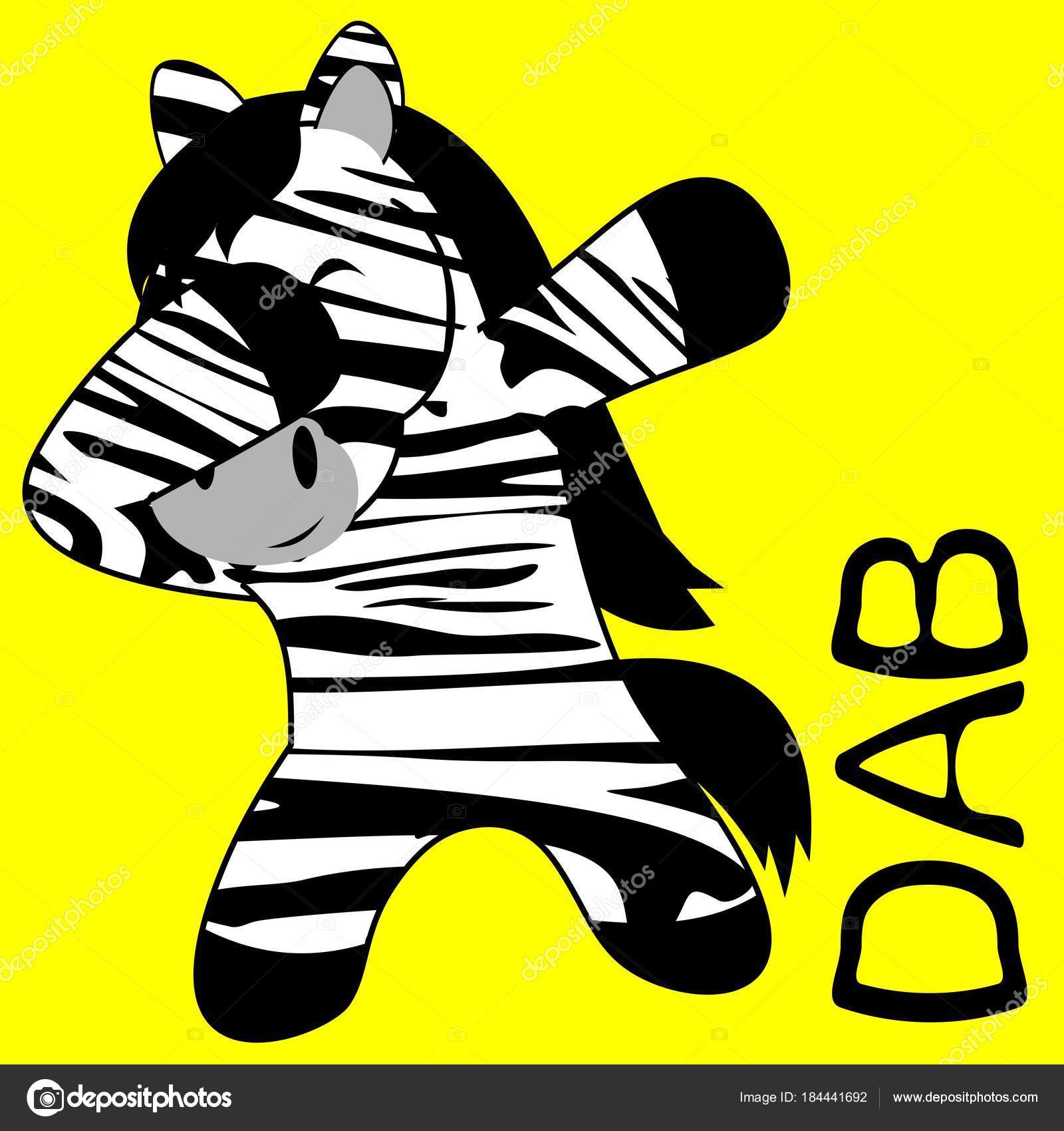 Dab Dabbing Pose Zebra Kid Cartoon Vector Format Very Easy Stock Vector ...