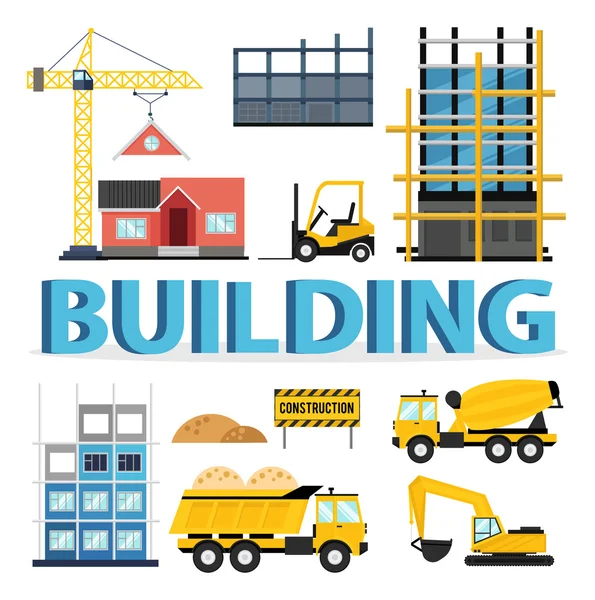 Building creation process. — Stock Vector © Vitalex #125741332