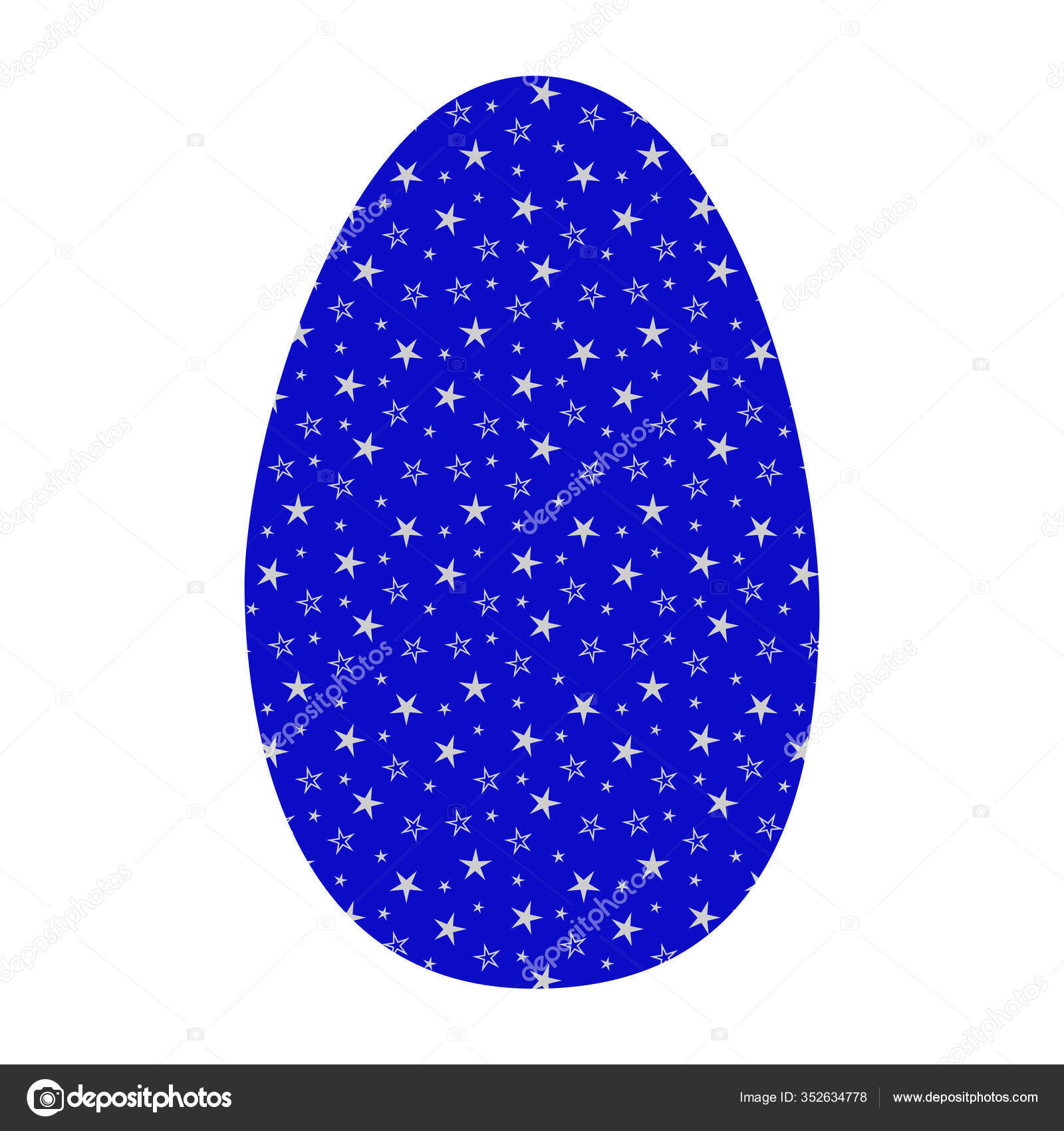 Blue Easter Egg Lots Silver Stars White Background Isolate Stock Vector ...