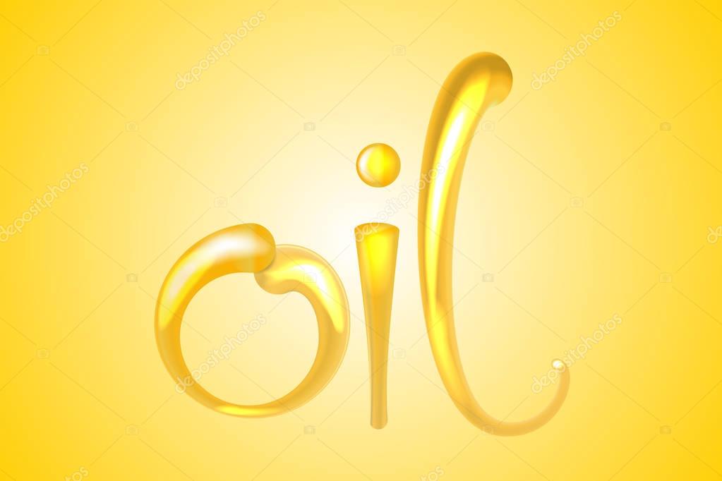 Letras de palabras de aceite vectorial, etiqueta o logotipo, elemento ...
