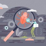 Virology vector illustration. Virus prevention study flat tiny person ...