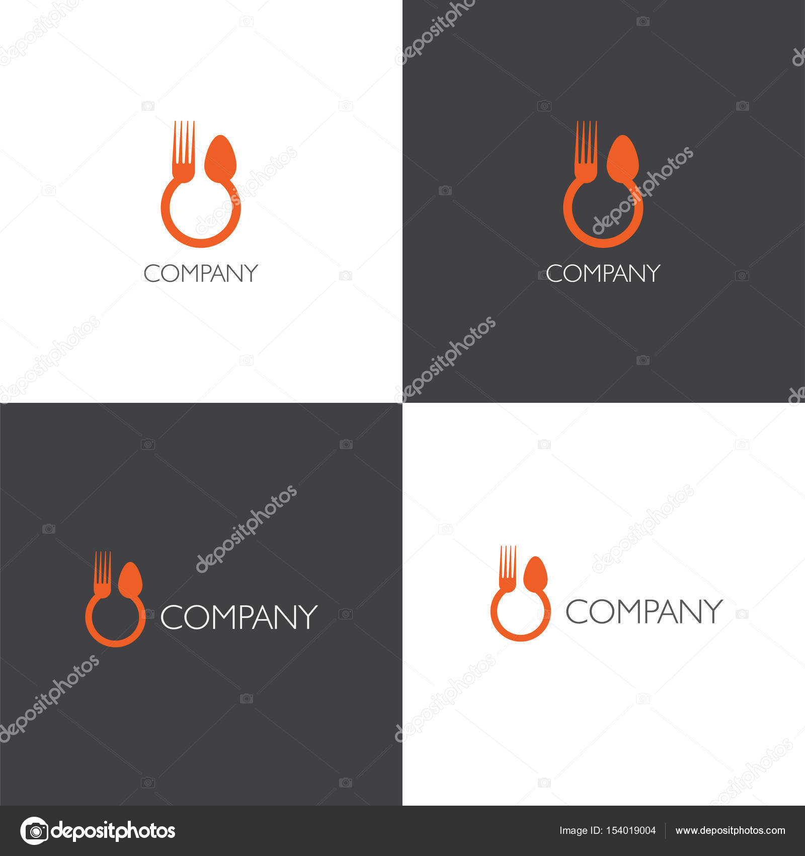 Comer, comida a domicilio o restaurar el logotipo Vector de stock por ...