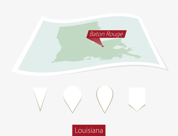 State Of Louisiana Blue Low Poly Map With Capital Baton Rouge Stock