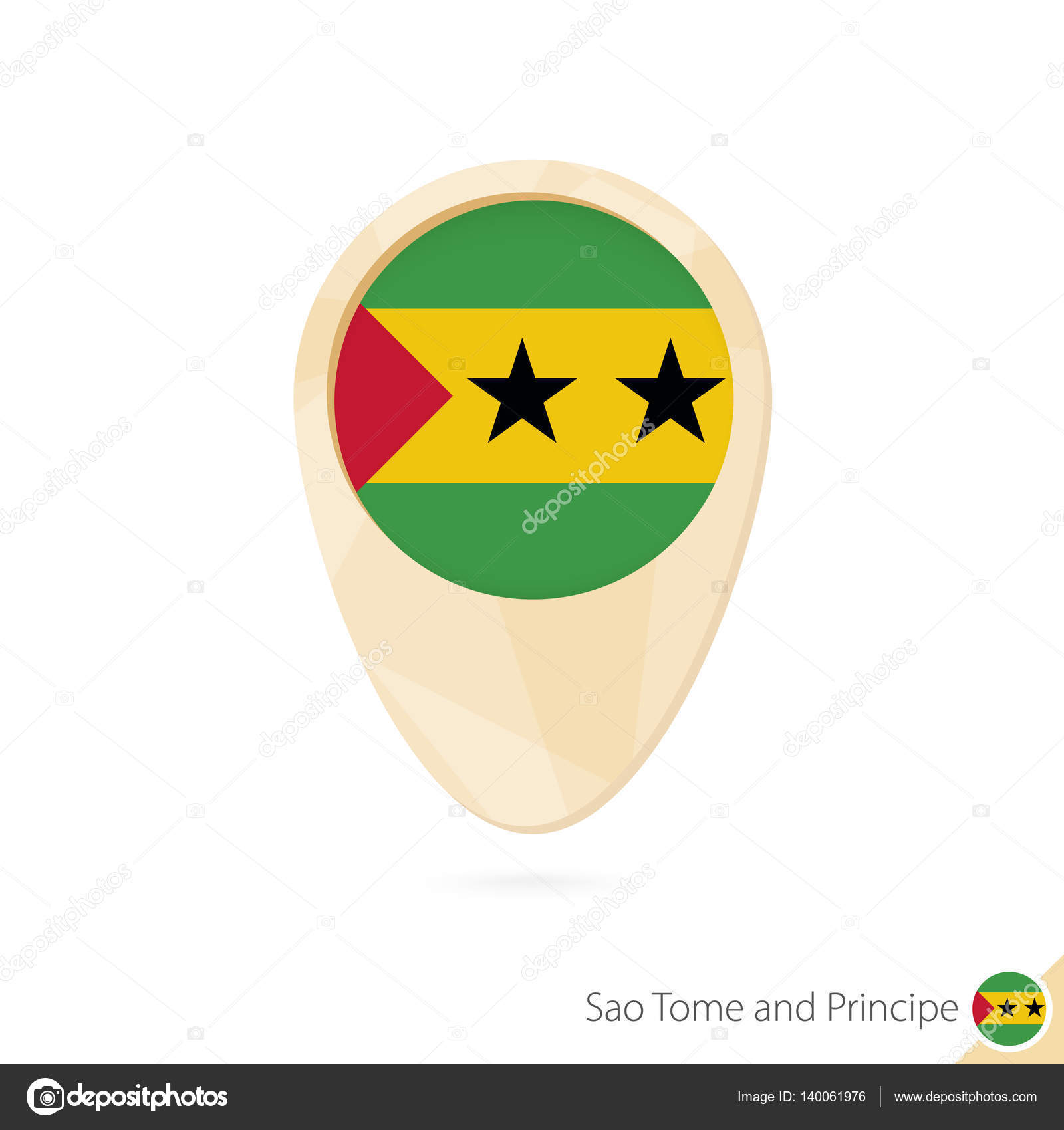Map pointer with flag of Sao Tome and Principe. Orange abstract Stock Vector by ©boldg 140061976