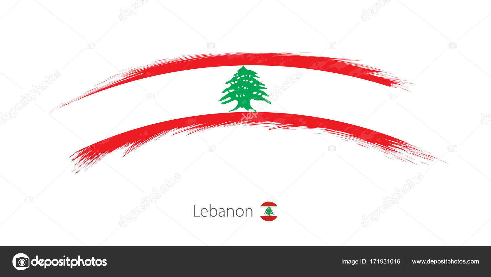 Flag of Lebanon in rounded grunge brush stroke. Stock Vector by ©boldg ...