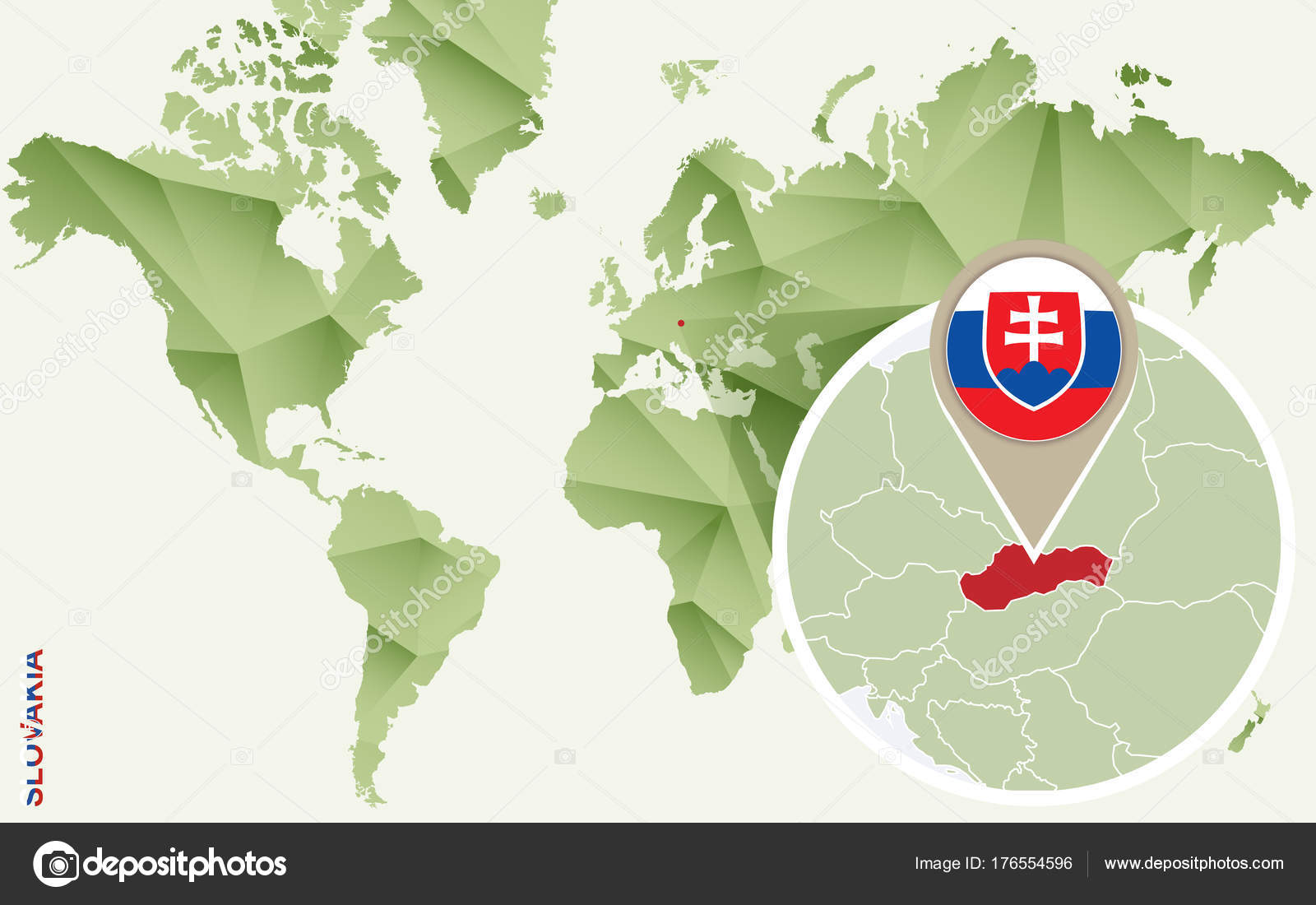 Infographic for Slovakia, detailed map of Slovakia with flag. Stock ...