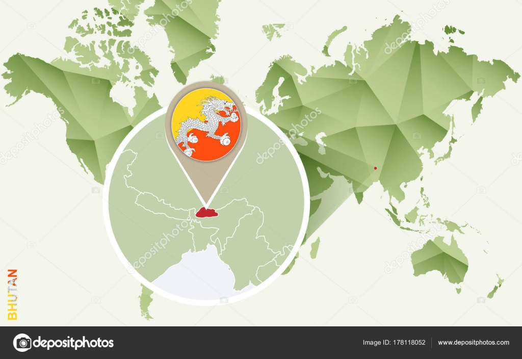 Infografía para Bután, mapa detallado de Bután con bandera . Vector de ...